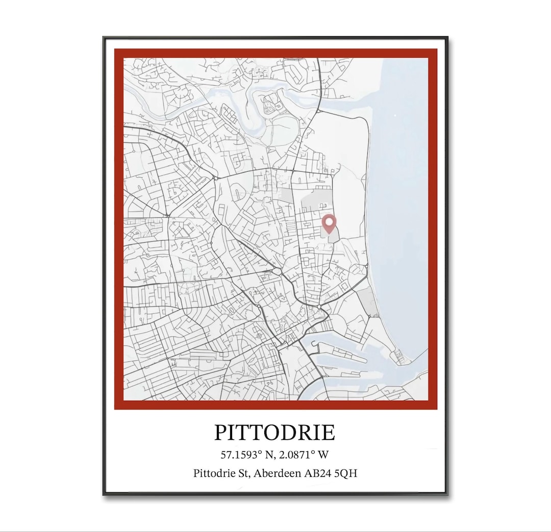 Aberdeen Poster | Aberdeen Stadium | Pittodrie Stadium | Map Location ...