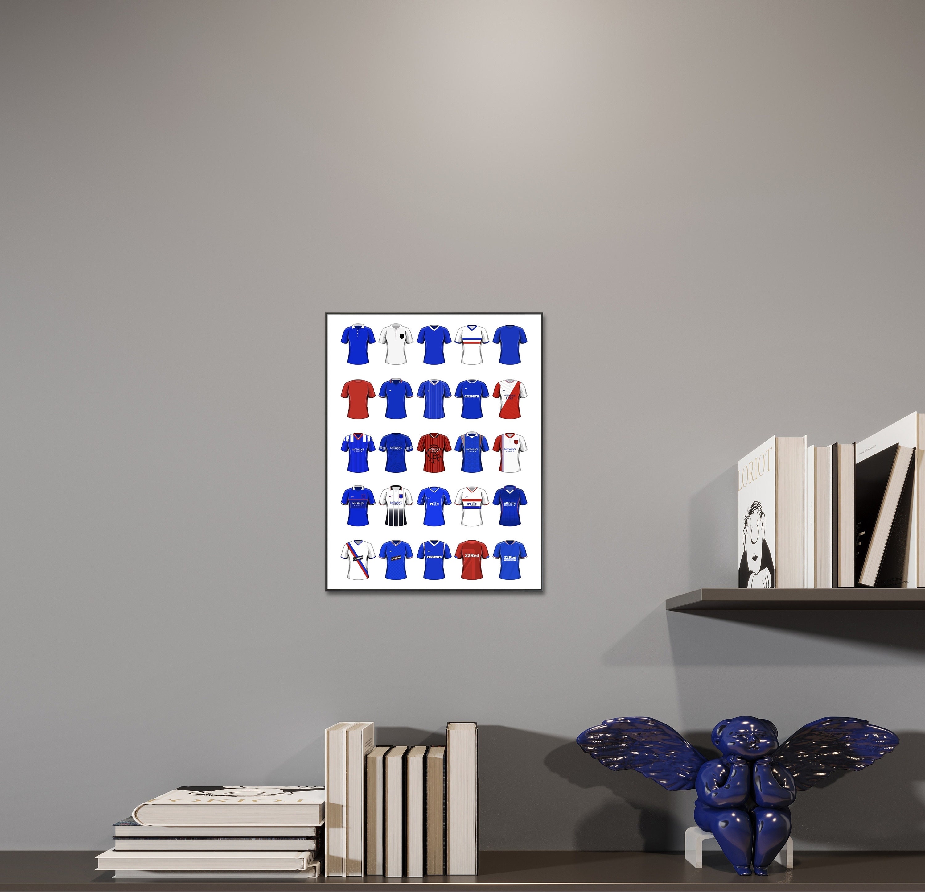 Rangers Football Shirt Poster | Rangers Poster | Glasgow Rangers Poster ...
