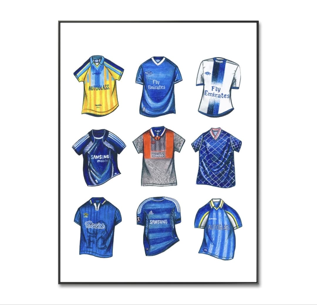 Chelsea Poster | Chelsea Football Shirt | Classic Retro Football Top ...