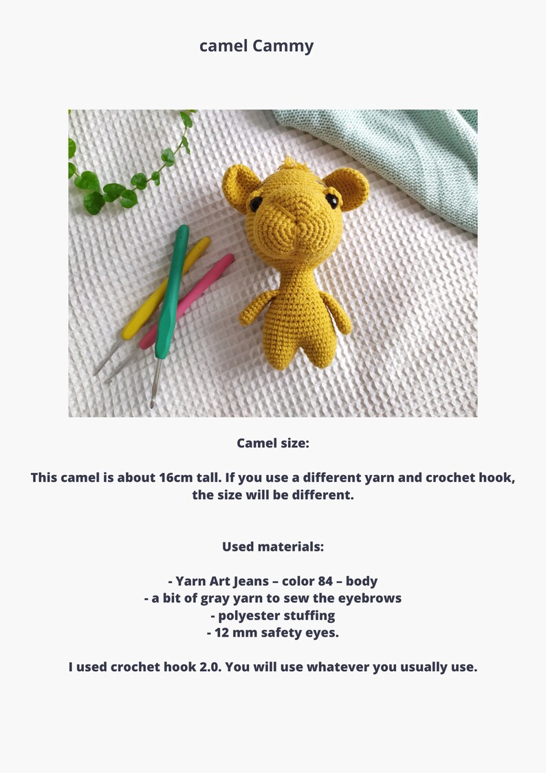 Pdf Pattern Camel Cammy, Crochet Pattern in English for a Dromader ...