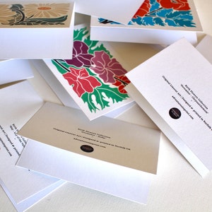 MINI Birth Flower Linocut Note Cards Set of 12 Colourful Flowers by ...