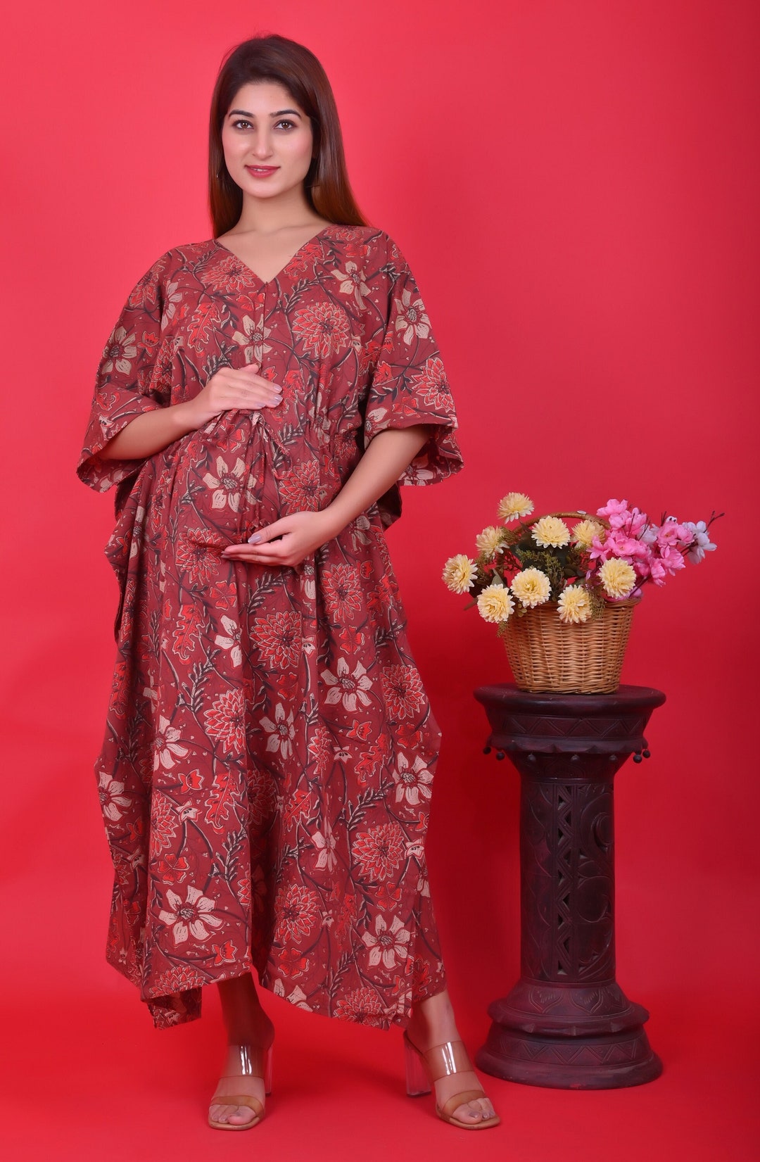 New Mommy Dress for Maternity, Indian Clothing Hand Block Print Cotton ...