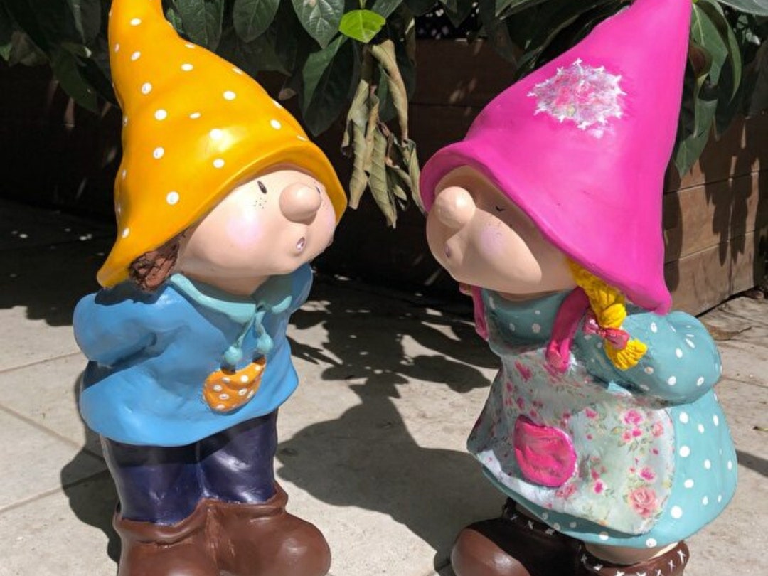 Colorful Garden Gnomes boy and Girl Decorative Gift - Etsy