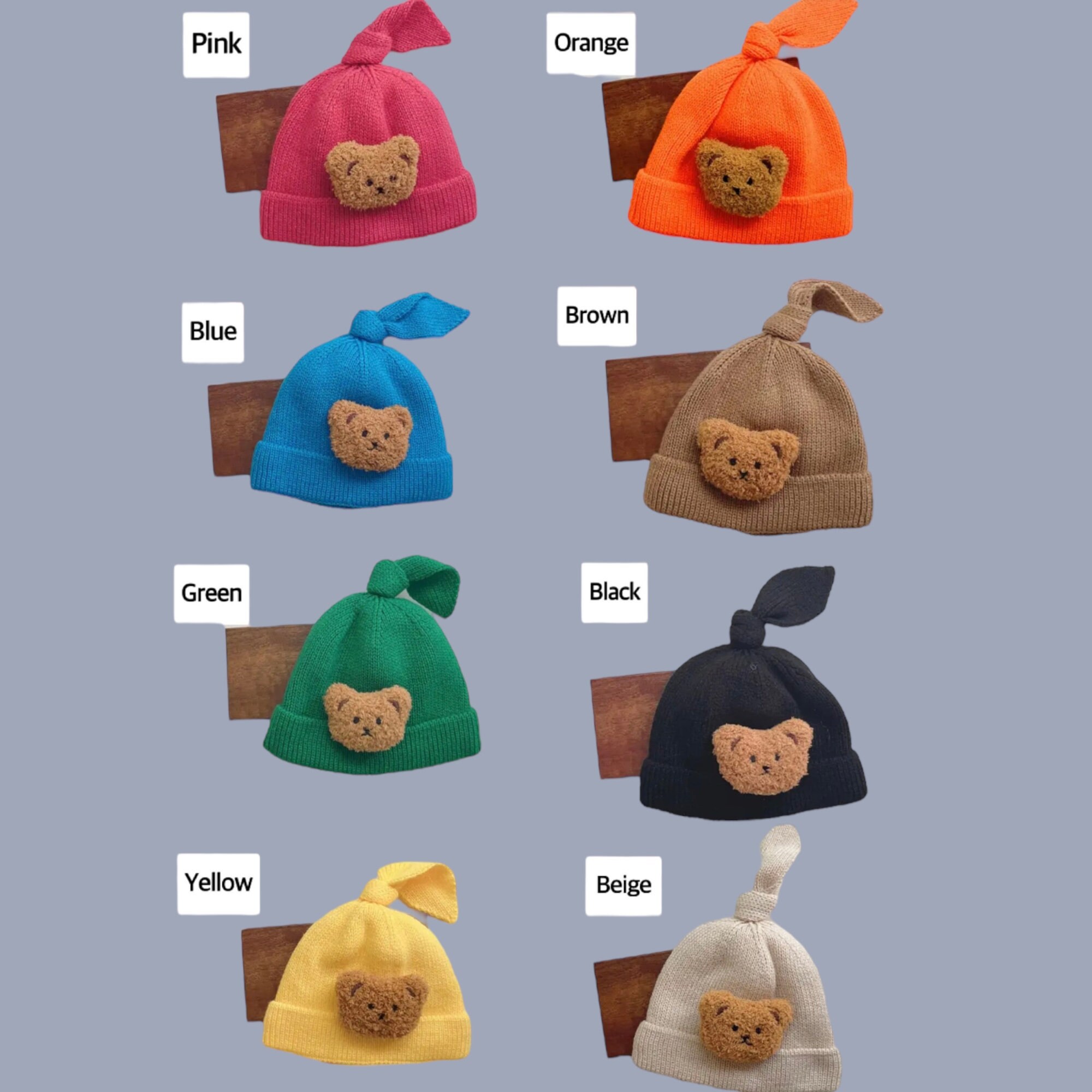 TEDDY BEAR Baby Beanie HAT for Ages Newborn-12m, Newborn Cap for Baby ...