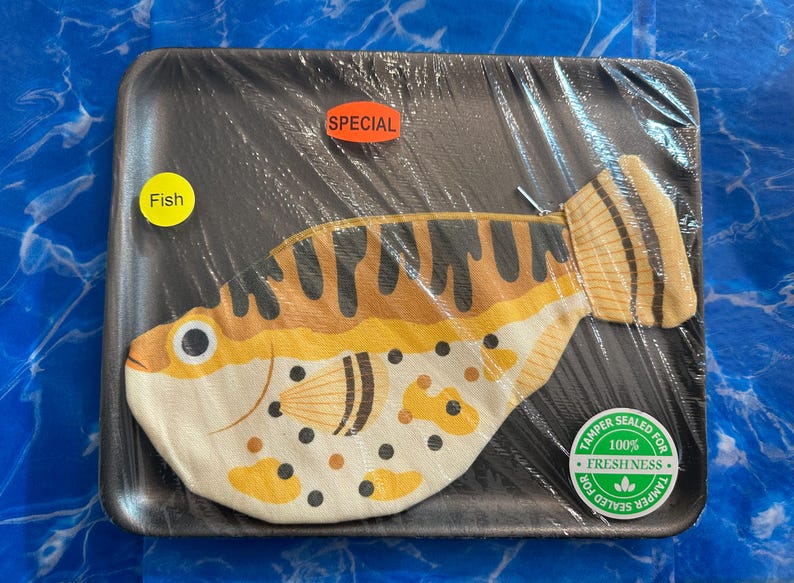 FISH Pencil Pouch Zippered Cosmetic Bag - Etsy
