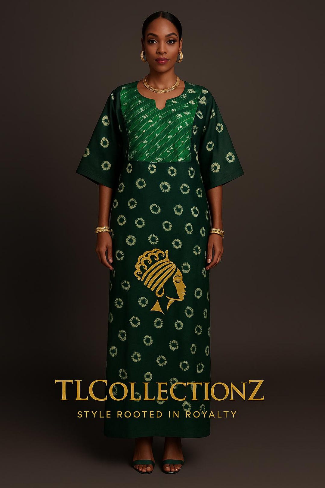 Adire Bubu Maxi Dress: African Tie Dye Kaftan, Women's Cotton Attire - Etsy