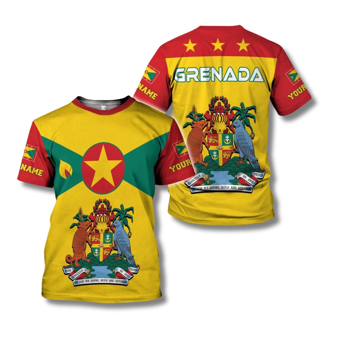 Grenada Flag Custom Name Shirt, Grenadian Pride Hoodie Sweatshirt, Coat ...