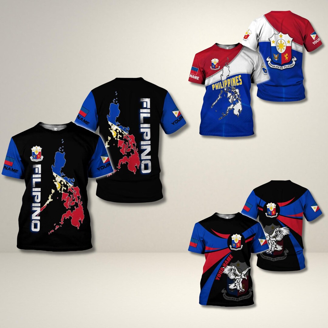 Custom Philippines Flag 3D T-shirt: Personalized Pinoy Pride Tee - Etsy