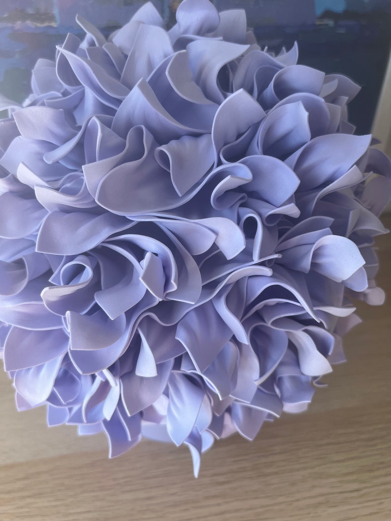 Art Deco Hydrangea Table Lamp Purple Floral Night Light for Home Decor ...