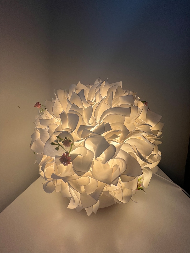 Hydrangea Art Flower Desk Lamp, Decorative Bedroom Tabletop Night LED ...