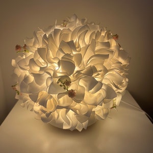 Hydrangea Art Flower Desk Lamp, Decorative Bedroom Tabletop Night LED ...