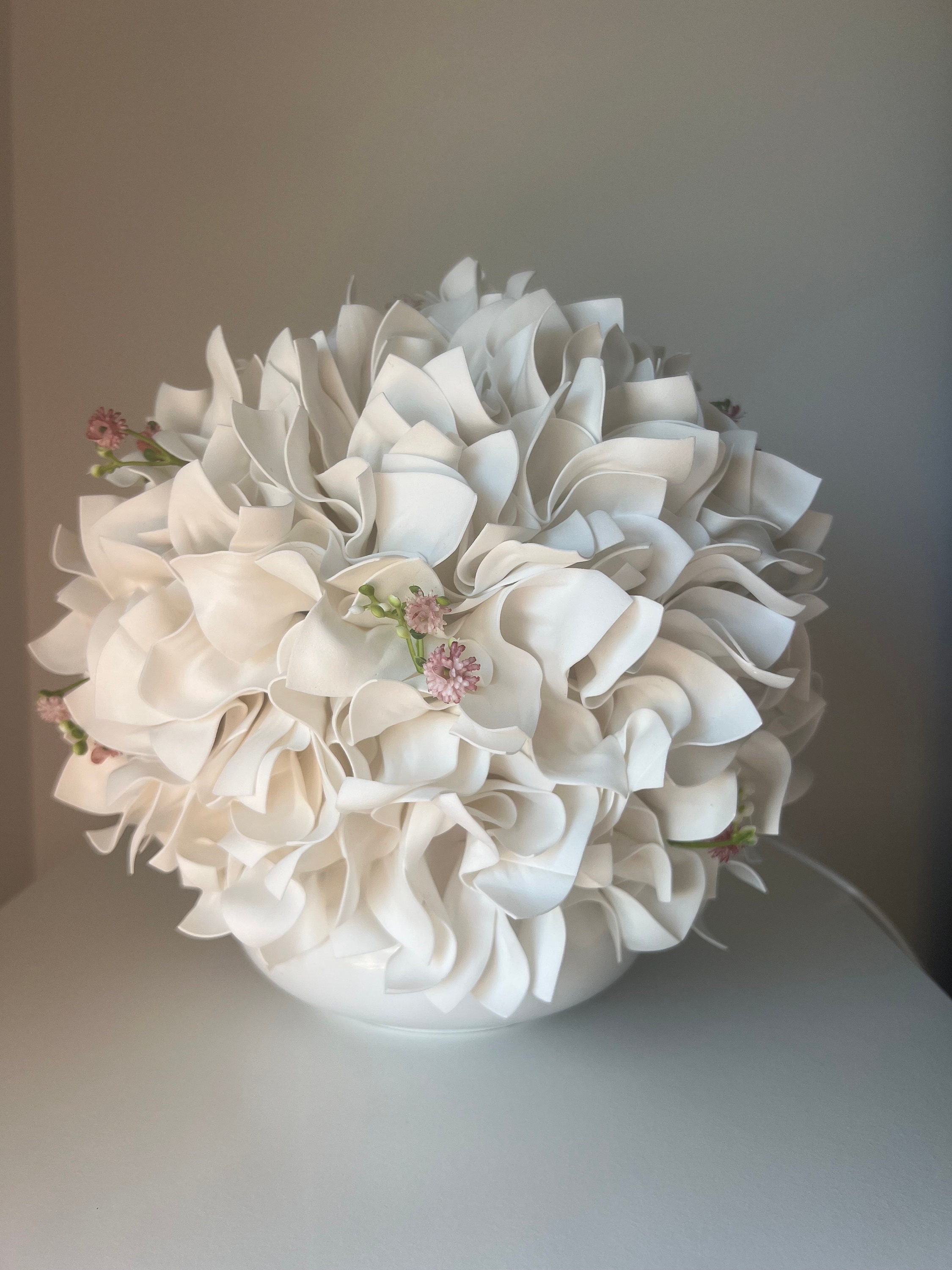 Hydrangea Art Flower Desk Lamp, Decorative Bedroom Tabletop Night LED ...