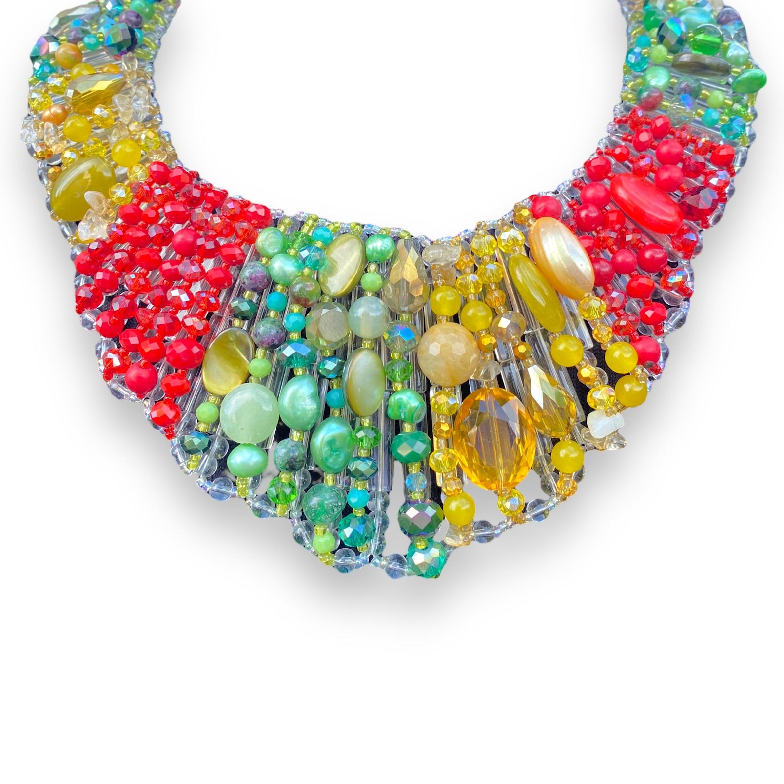 Handmade Pride Choker 20" Multicolors Beads Statement Bib Necklace - Etsy