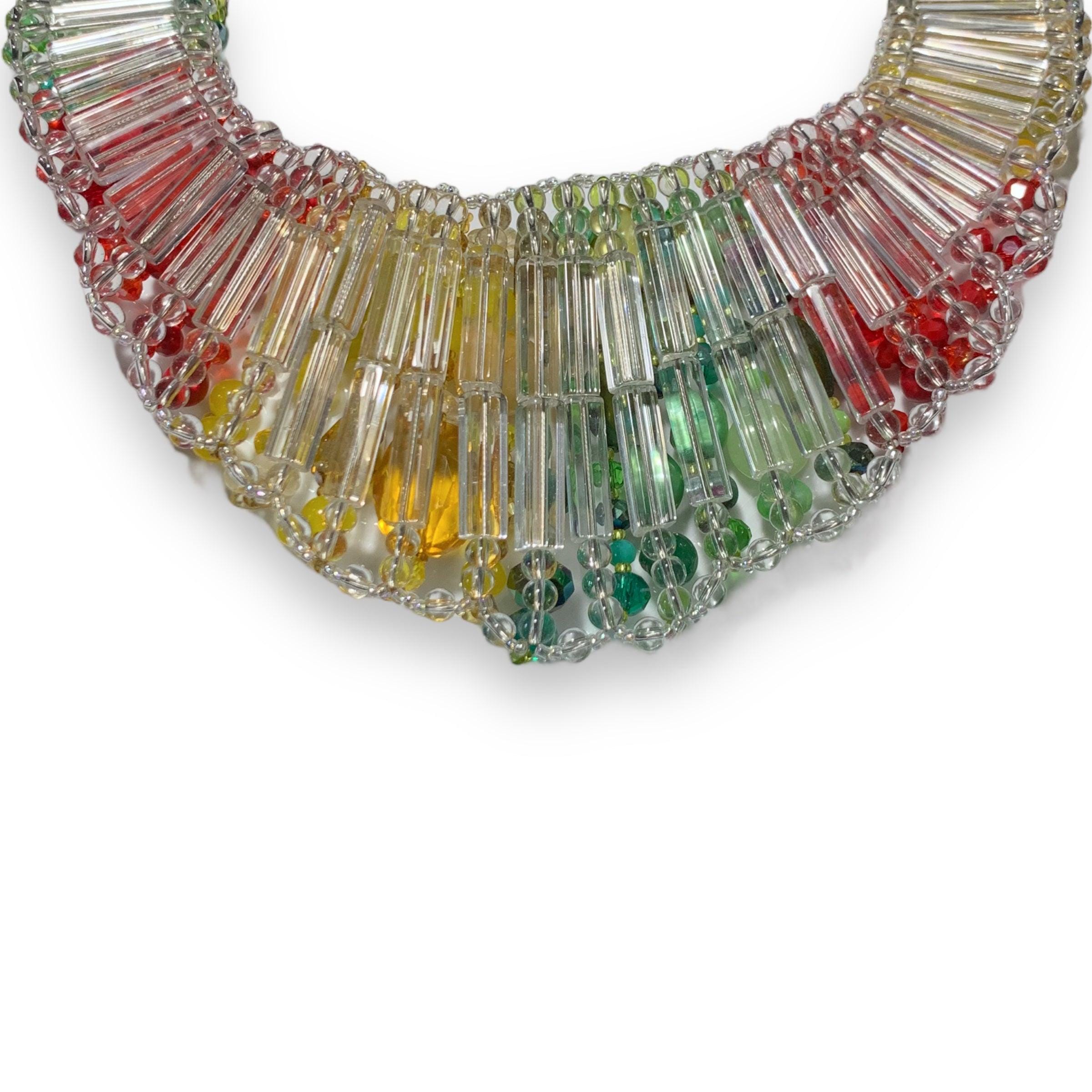 Handmade Pride Choker 20" Multicolors Beads Statement Bib Necklace - Etsy