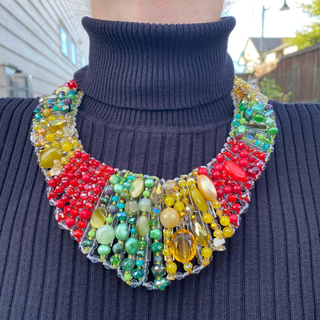 Handmade Pride Choker 20 Multicolors Beads Statement Bib Necklace - Etsy