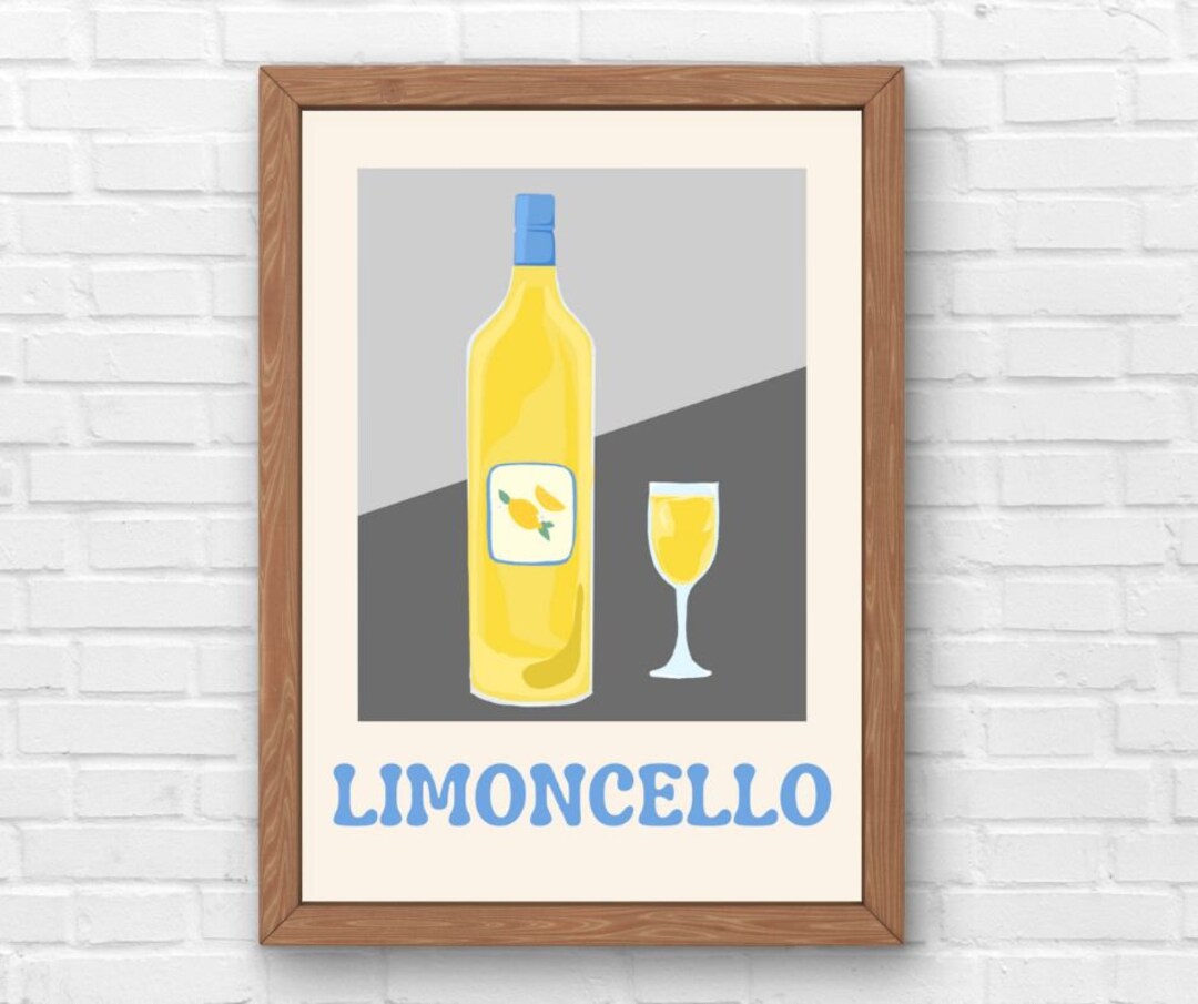 Limoncello Cocktail Poster, Italian Kitchen Wall Art (PDF & PNG) - Etsy