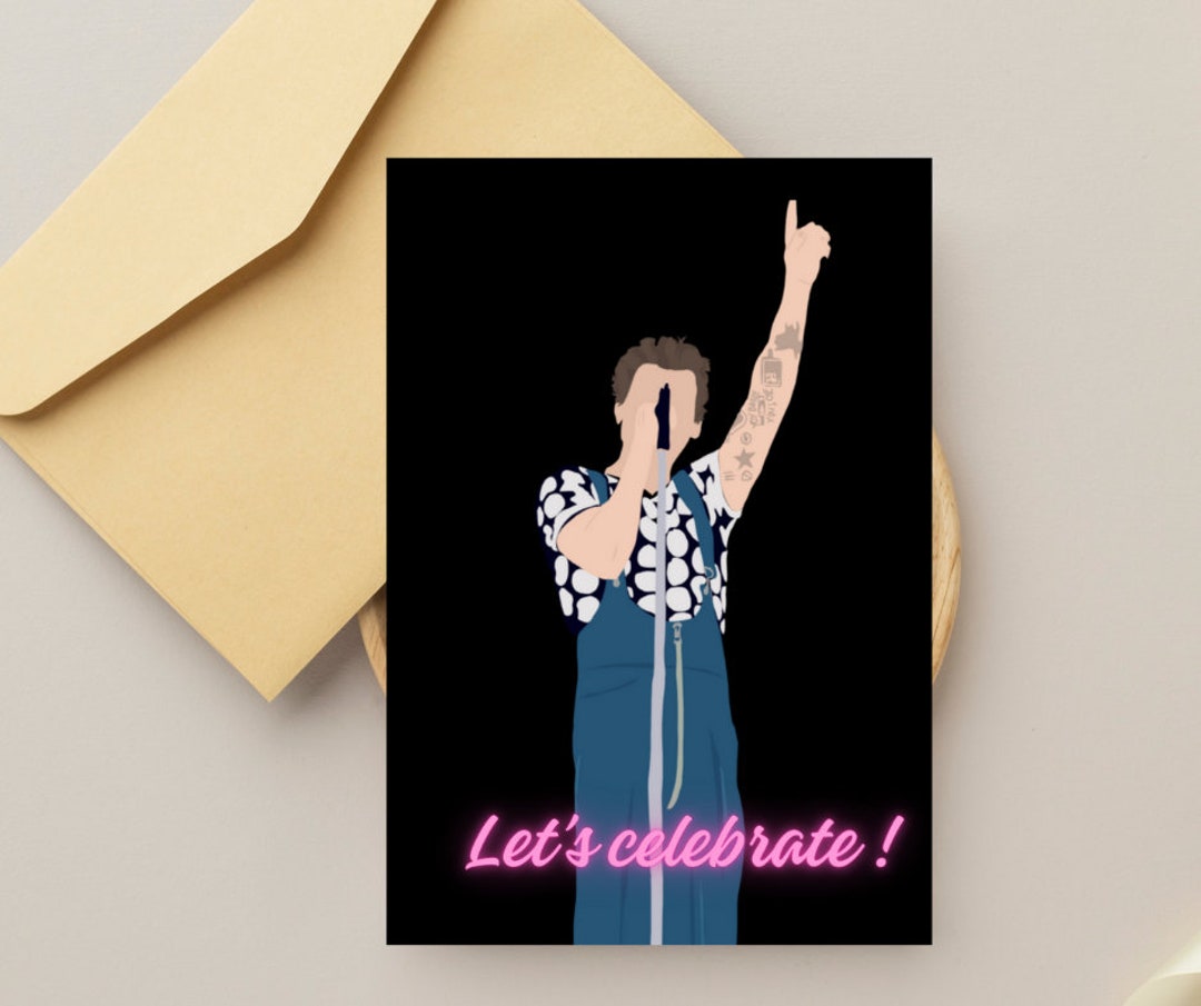 Harry Styles Printable Foldable Greeting Card, Birthday Printable ...