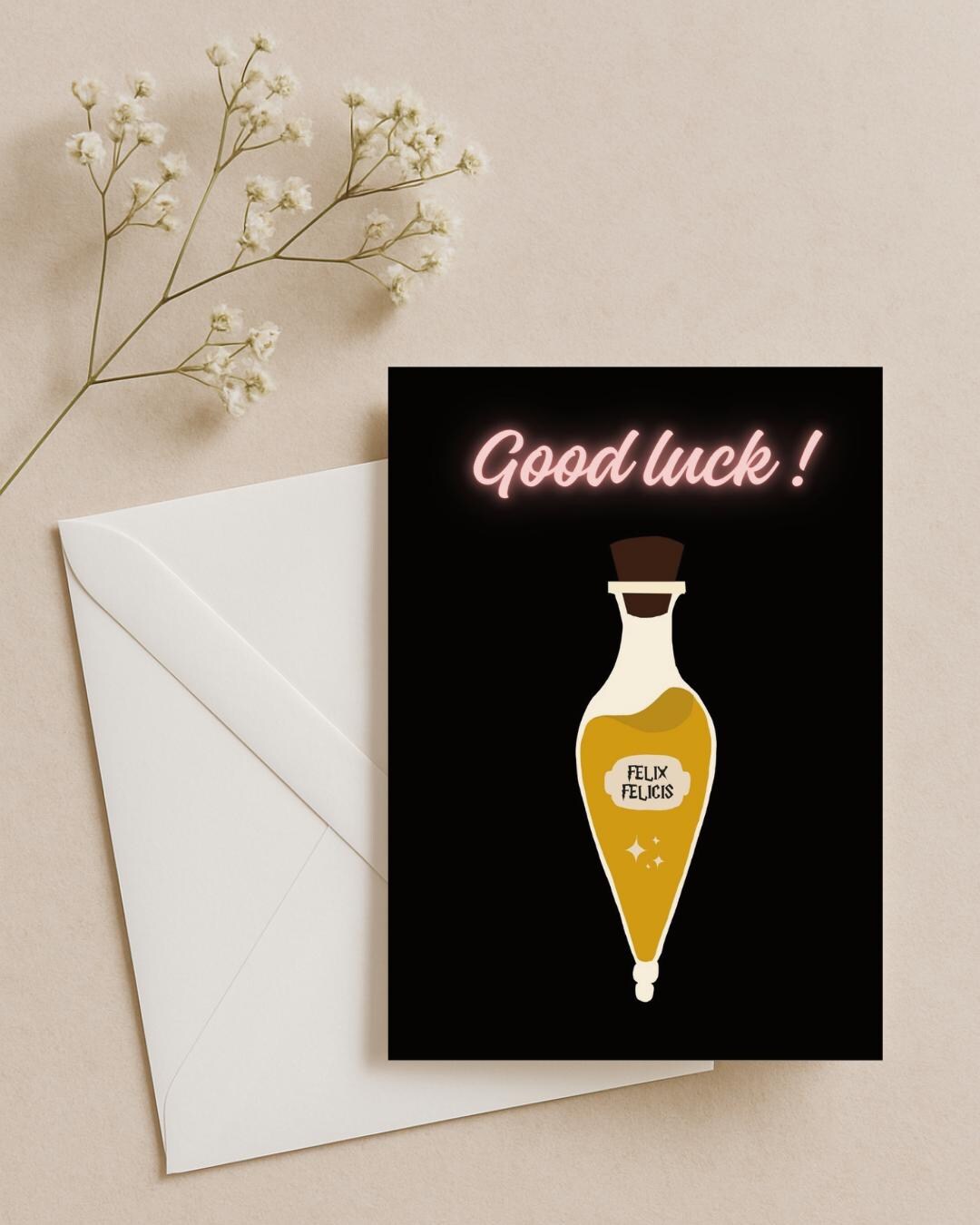 Felix Felicis Good Luck Card: Magical Harry Gift - Etsy