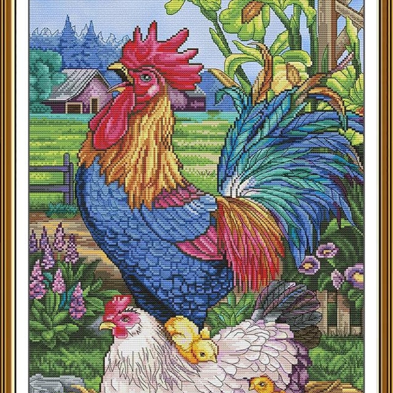Chicken Cross Stitch - Etsy