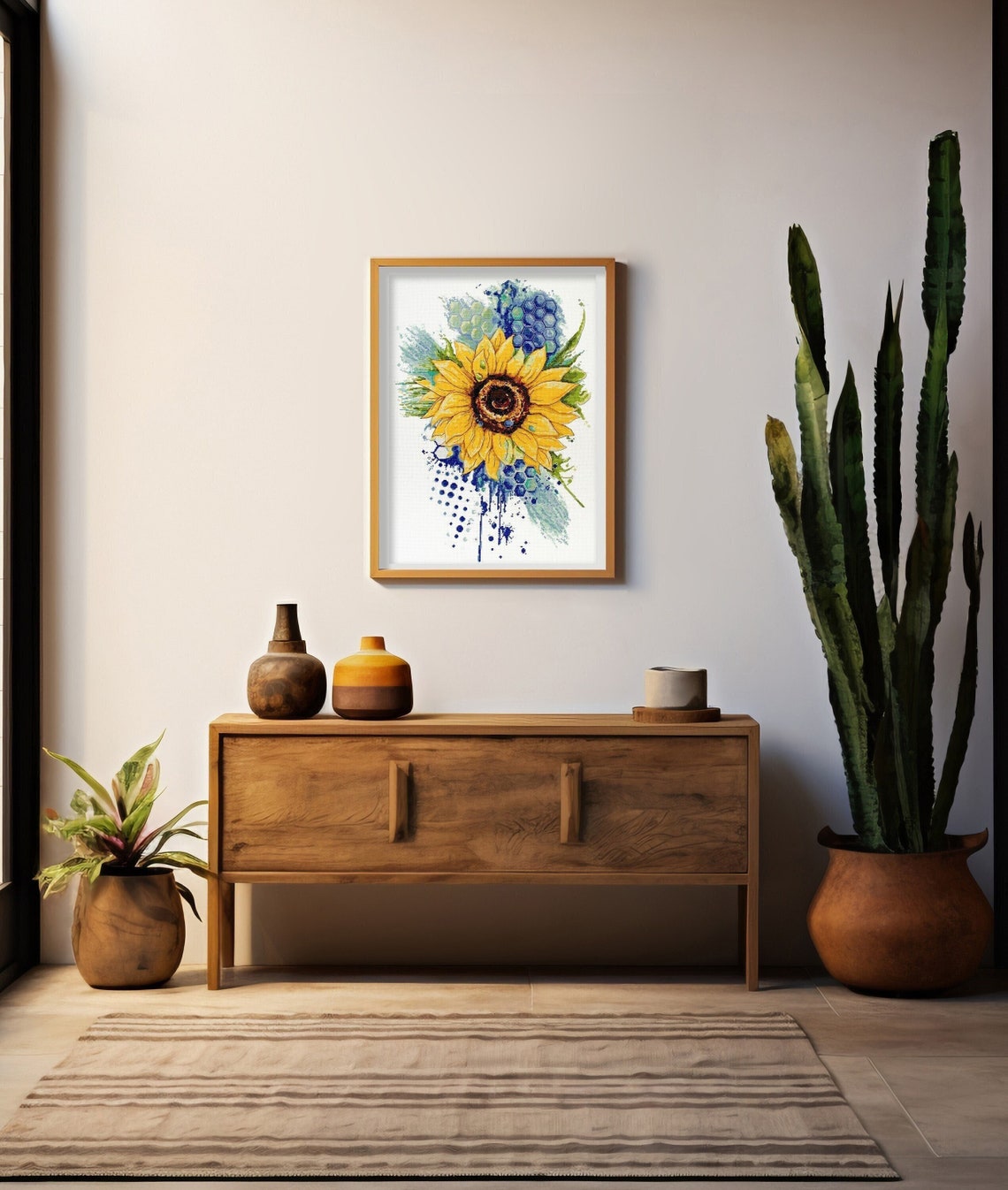 Sunflower Cross Stitch Kit, Summer Flower X-stitch Pattern, DIY ...