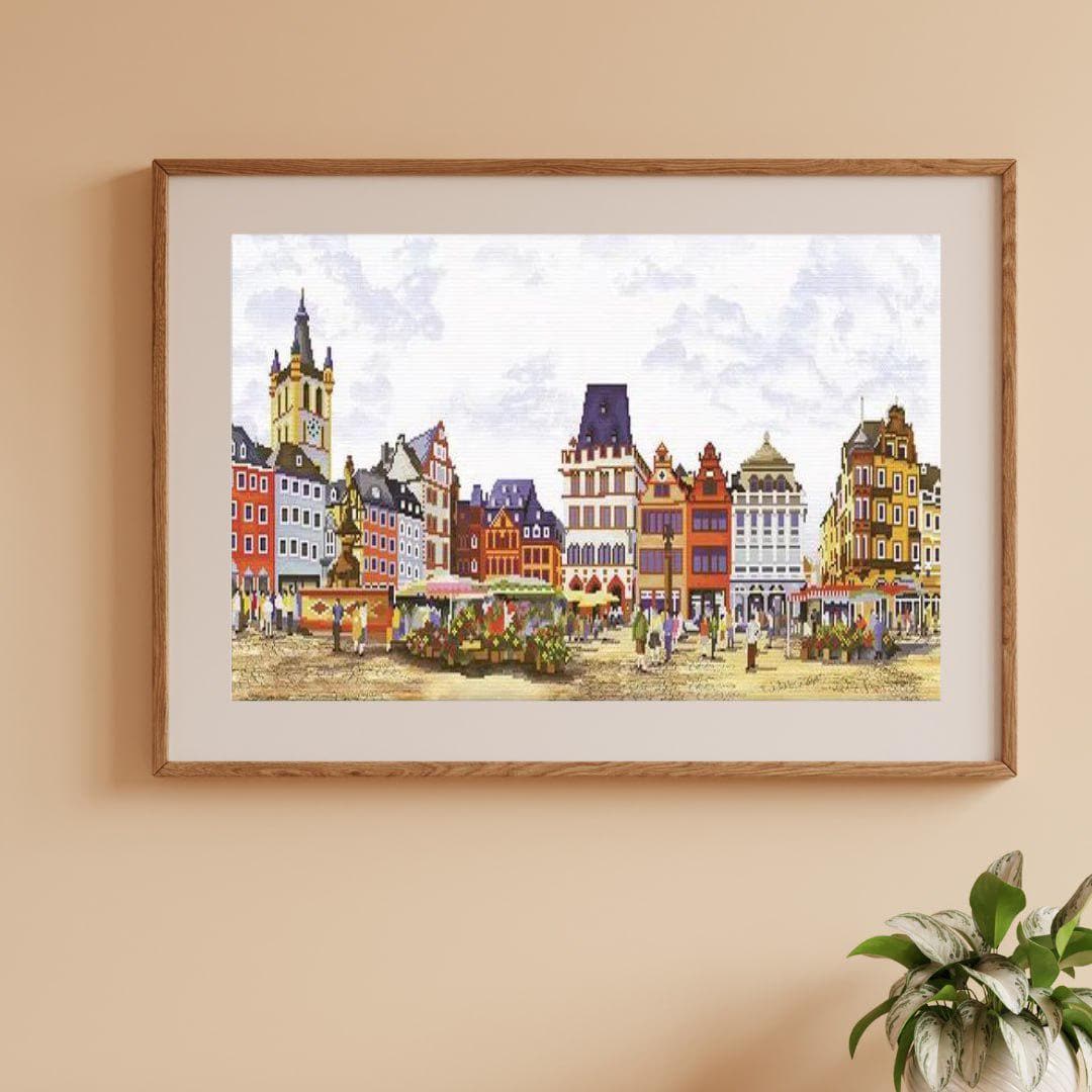 Trier Germany Cross Stitch Kit, European Cityscape X-stitch Pattern ...