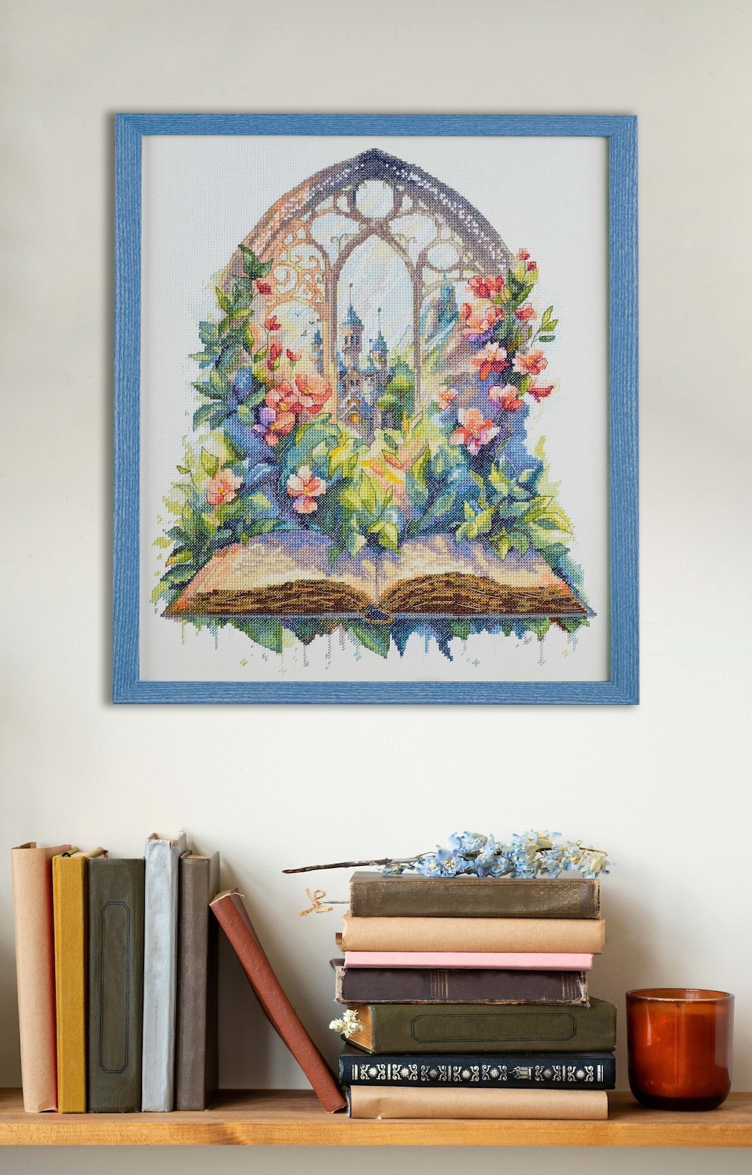 Fairy Tale Castle Cross Stitch Kit, Fantasy Book X-stitch Pattern ...