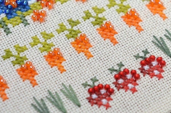 Vegetable Garden Sampler Cross Stitch Kit, Country Cottage Needlework ...