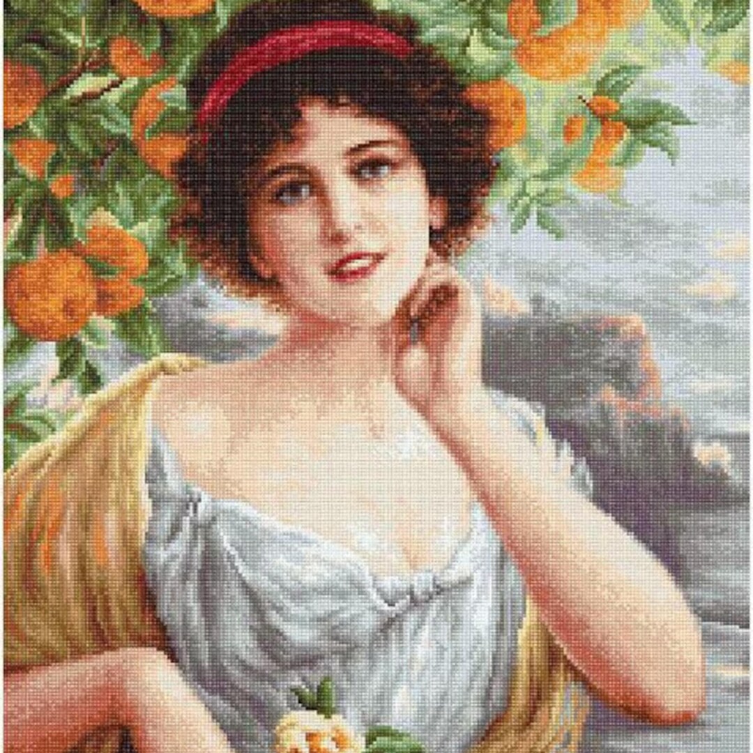 Beauty Under the Orange Tree Counted Cross Stitch Kit, Emile Vernon Art ...
