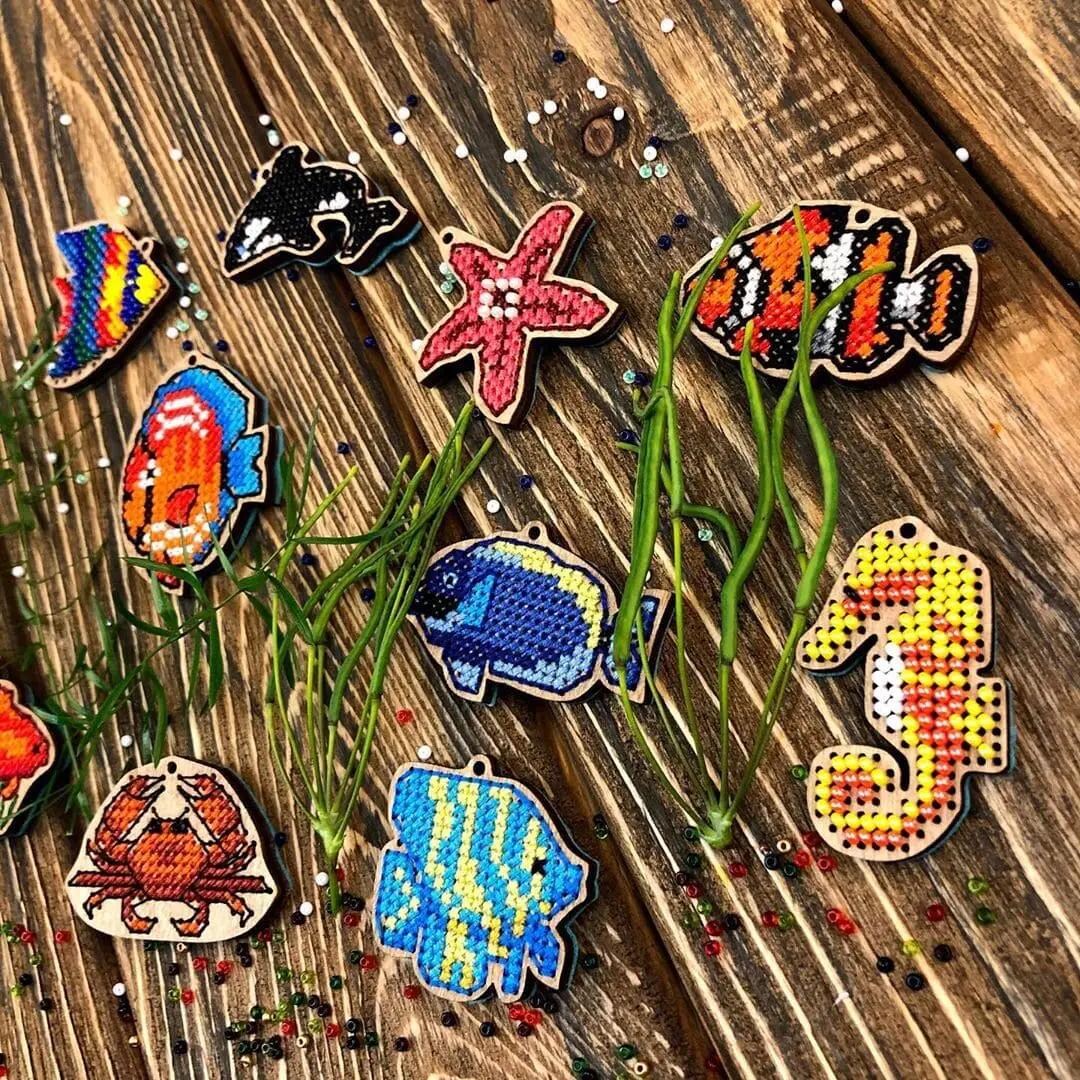 Sea Life Shapes for DIY Ornaments, Set of Plywood Blanks Only, No ...