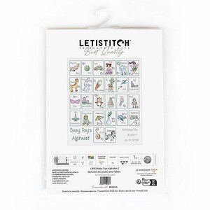 Cross Stitch Kit Baby Toys Alphabet, Letters With Dolls, Giraffe ...
