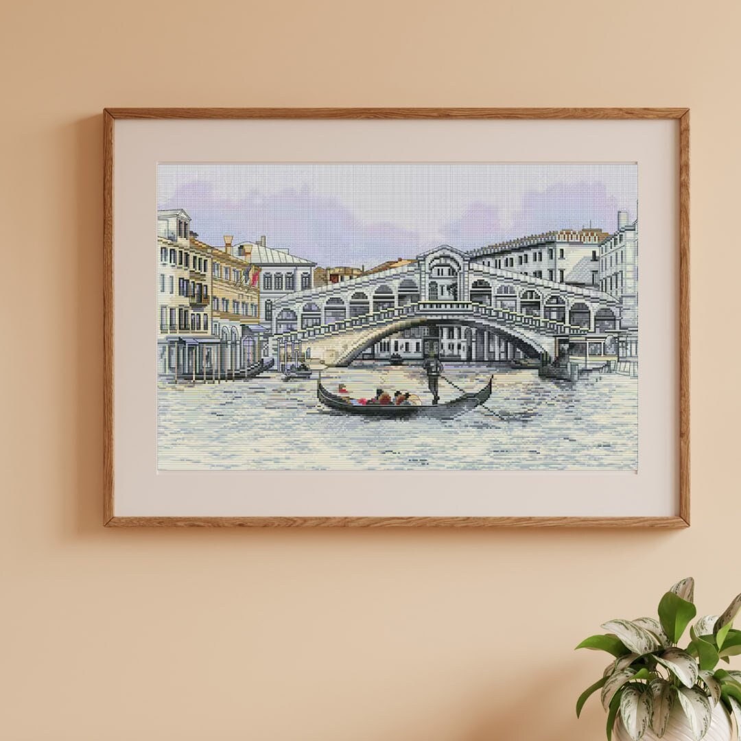 Venice Canal Cross Stitch Kit, Italy Landscape X-stitch Pattern ...