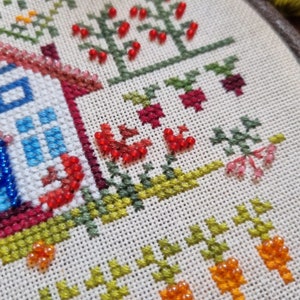 Vegetable Garden Sampler Cross Stitch Kit, Country Cottage Needlework ...