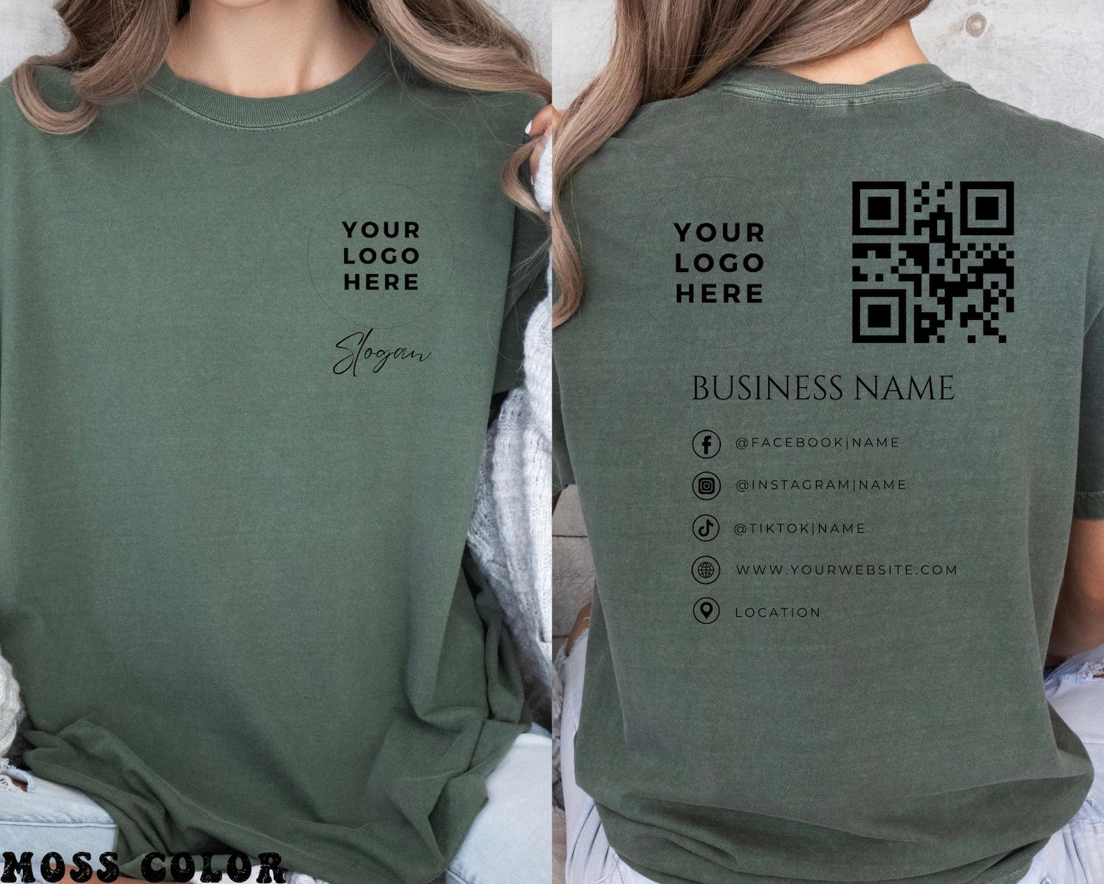 Custom Business Logo & QR Shirts Personalized Logo, Custom Logo Design ...