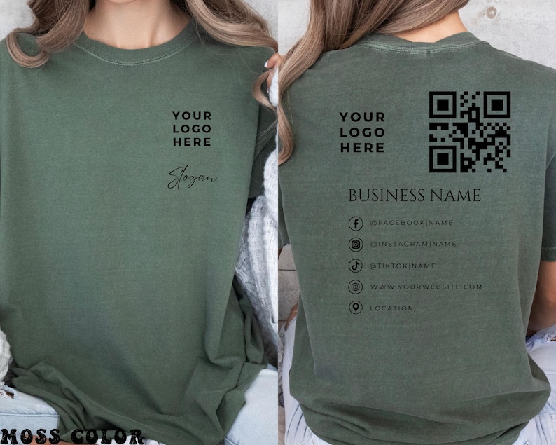 Custom Business Logo & QR Shirts Personalized Logo, Custom Logo Design ...