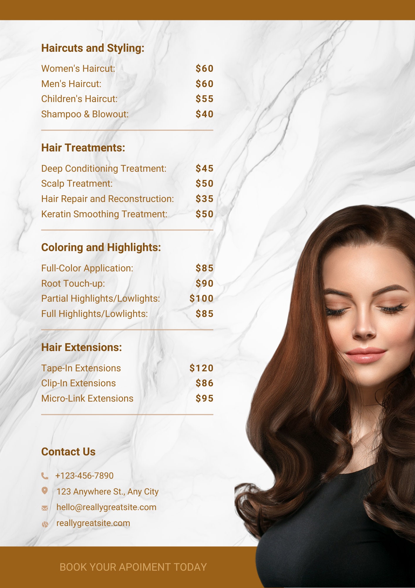 Editable Price List Template Canva, Beauty Salon, Nail Makeup Hair ...