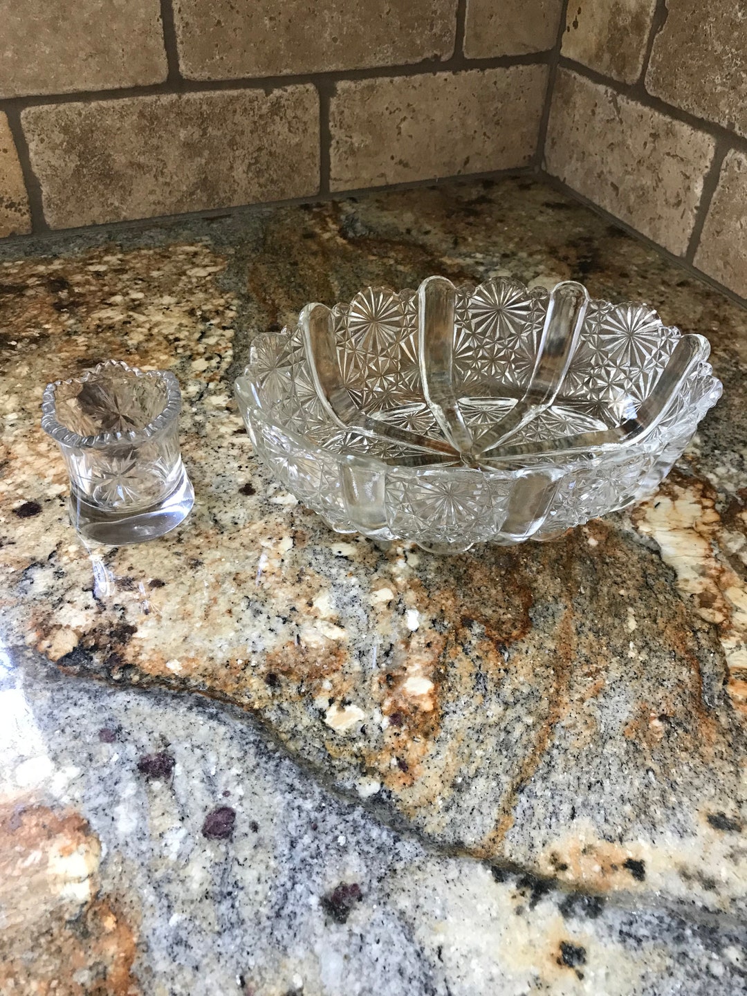 Fenton Clear Daisy and Button Oval Footed Dish. This Beautiful Dish ...