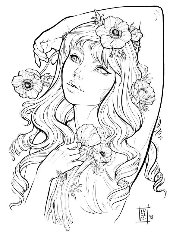 Flower Girls Coloring Book - Etsy