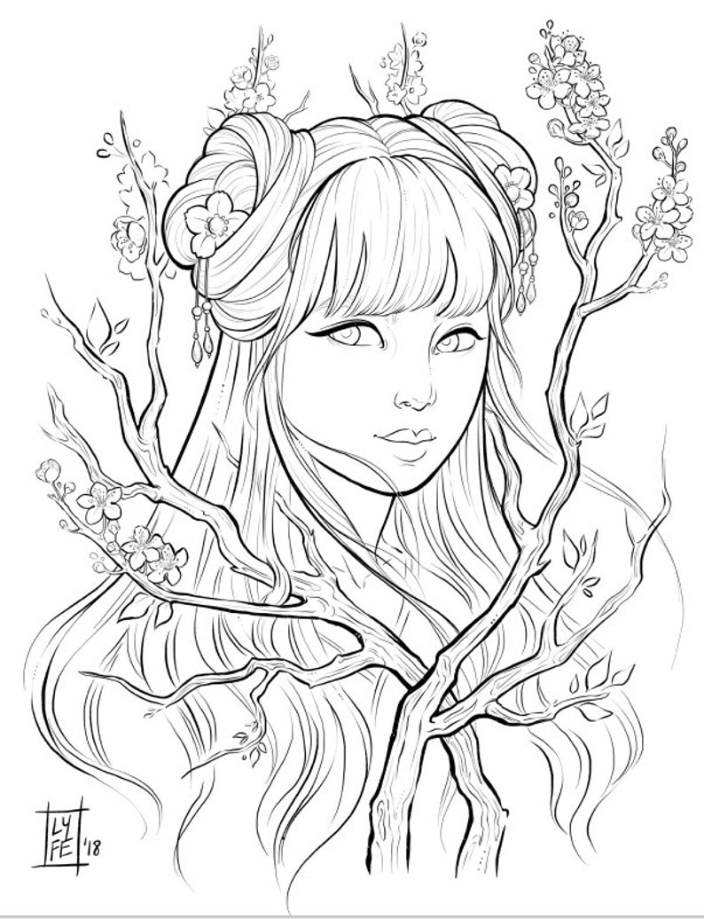 Flower Girls Coloring Book - Etsy