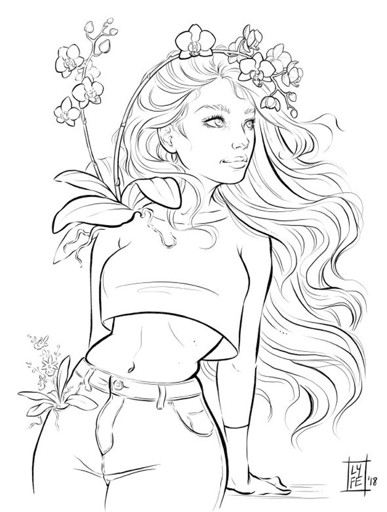 Flower Girls Coloring Book - Etsy