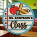 Personalized Teacher Door Sign | Apple Pencil Classroom Name Sign ...