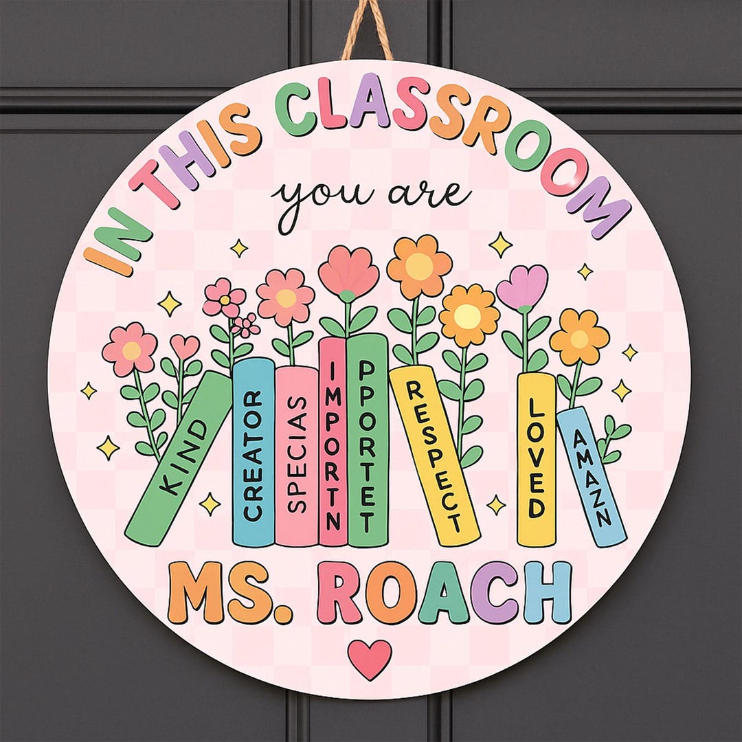 Custom Round Classroom Sign for Teachers – "in This Classroom You Are ...