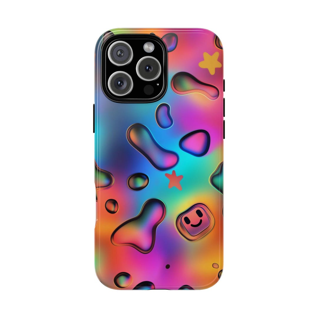 Smiley Face Phone Case Rainbow Smiley Print Positive Mindset Phone ...
