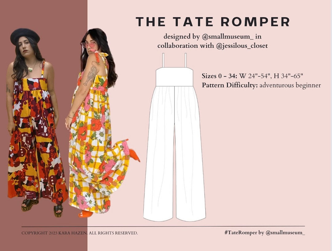 Tate Romper Size Inclusive Sewing PDF Pattern - Etsy