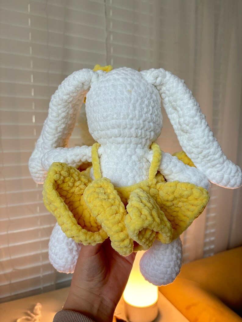 Cute Bunny in Dress With Bow Crochet Plushie - Etsy