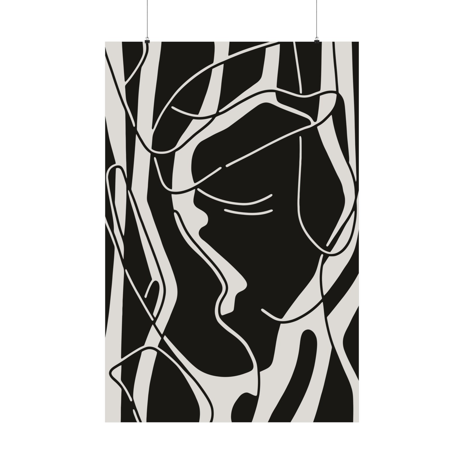 Abstract Line Art Matte Poster Home Decor Wall Art Modern Art Design ...