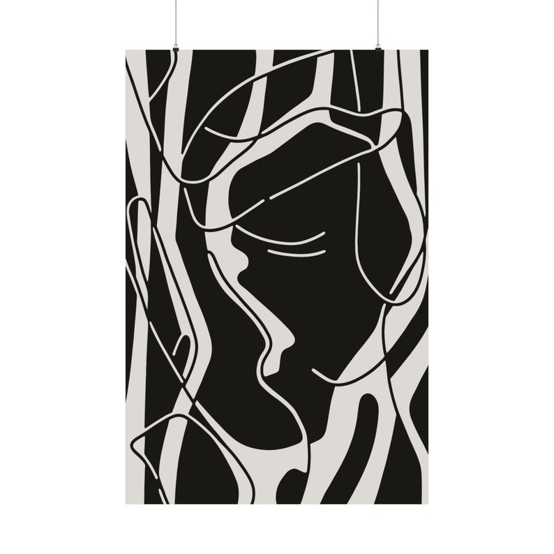 Abstract Line Art Matte Poster Home Decor Wall Art Modern Art Design ...