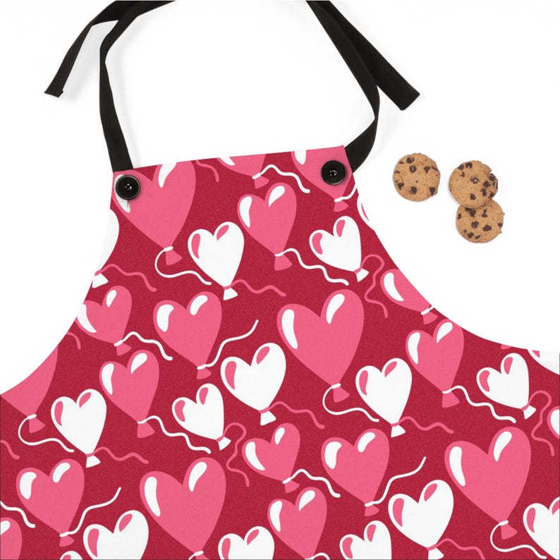 Iconic Red Heart Apron: Bold Singular Statement, Classic Romantic Smock ...