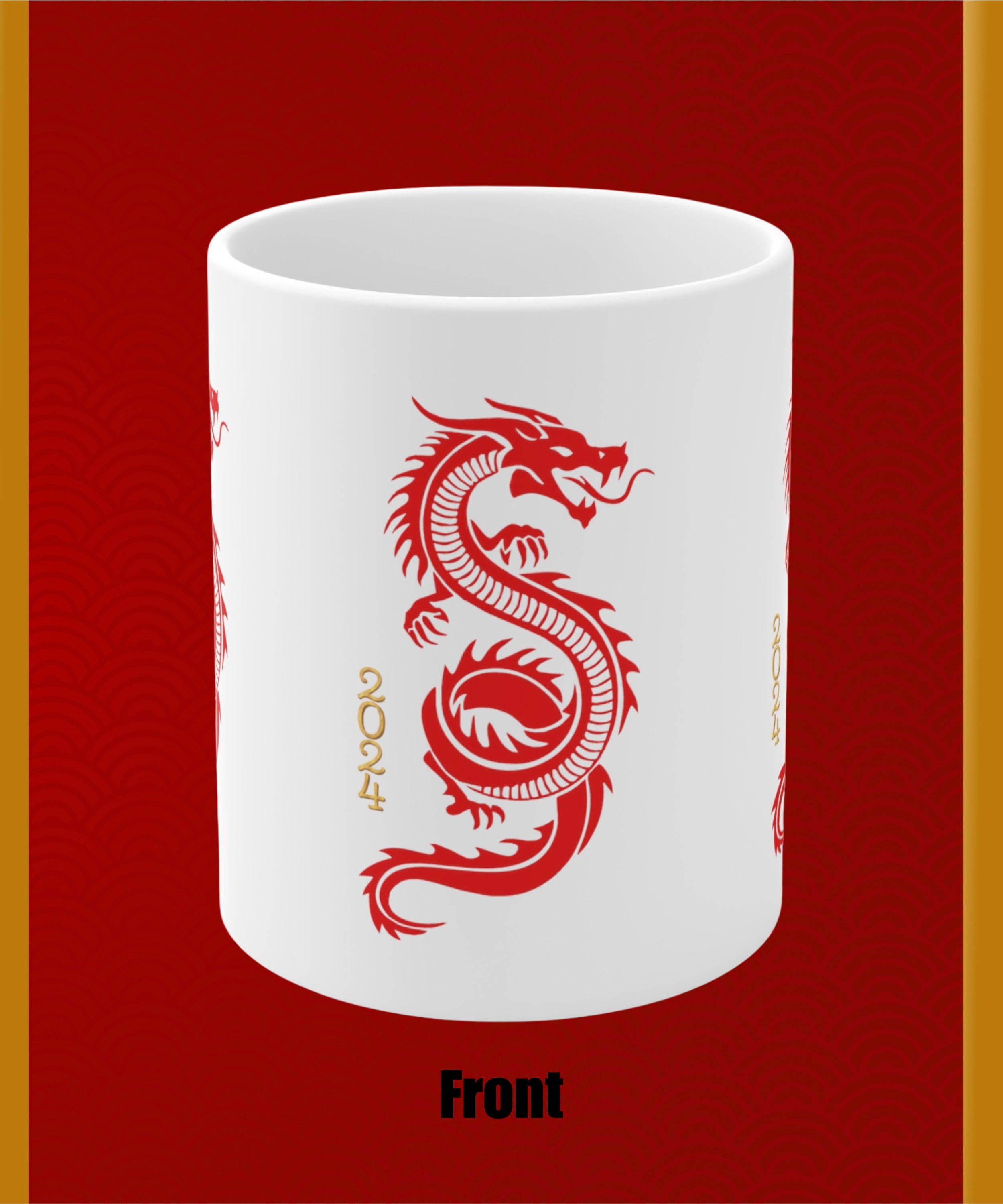 Chinese New Year 2024 Red Dragon Ceramic Mug Year of the Dragon Mug ...