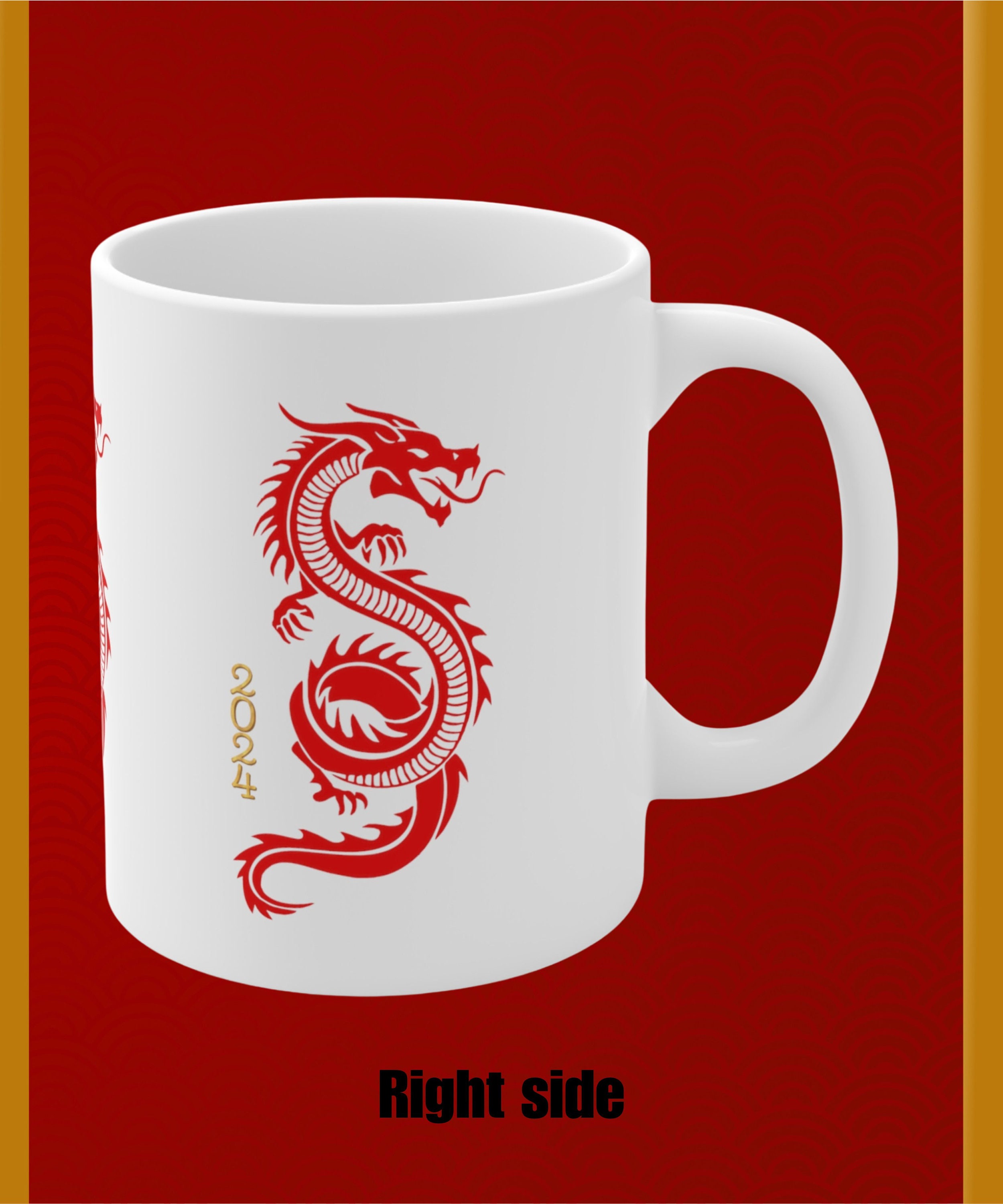 Chinese New Year 2024 Red Dragon Ceramic Mug Year of the Dragon Mug ...