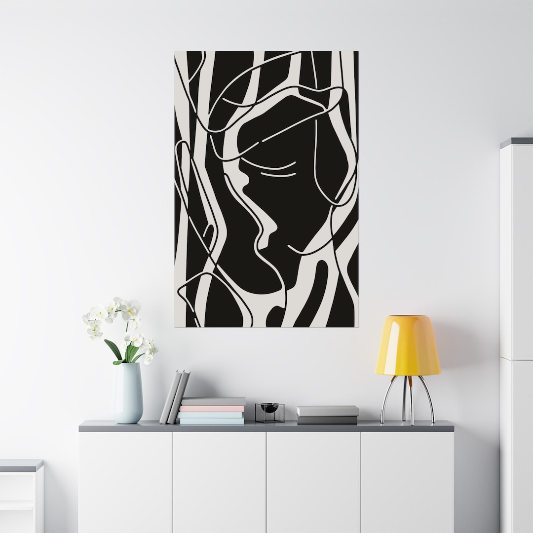 Abstract Line Art Matte Poster Home Decor Wall Art Modern Art Design ...